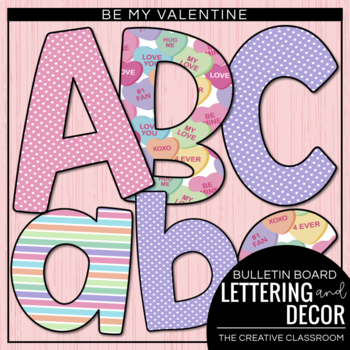 Valentine's Day Candy Hearts Bulletin Board Lettering and Borders - The ...